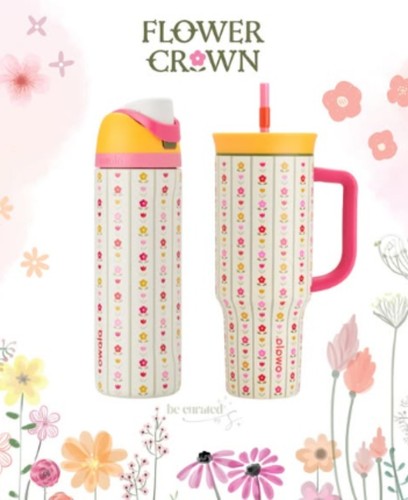 24oz/40oz Owala Flower Crown FreeSip Stainless Steel Water Bottle In ...