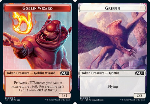 1x Goblin Wizard (008) // Griffin (003) Token - Foil MTG Core Set 2021 ...