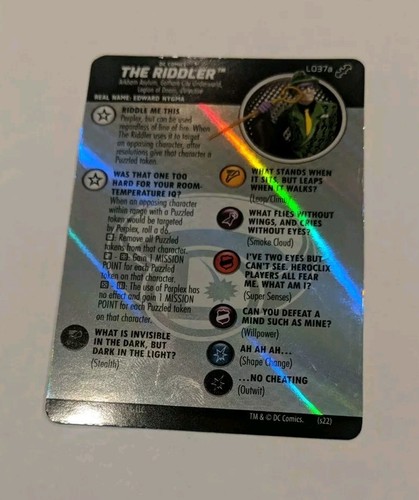DC Heroclix The Riddler #L037a Legacy Card Batman Team Up Set | eBay