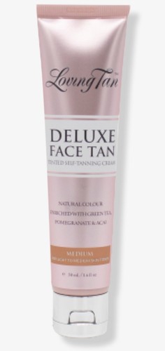 LOVING TAN DELUXE FACE TAN TINTED SELF TANNING CREAM MEDIUM 1.6 oz NEW ...