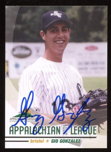 2004 Bristol White Sox GIO GONZALEZ Signed Card autograph AUTO BREWERS ...