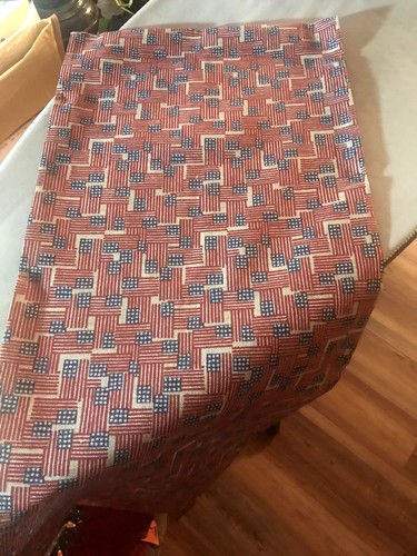 Custom-made w/ Ret LONGABERGER OLD GLORY flag fabric table runner ...