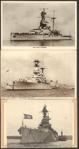 HMS ROYAL SOVEREIGN. THREE GENUINE PCs. ROYAL NAVY. DREADNOUGHT ...