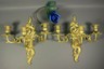 Huge PAIR French antique bronze putti faun satyr 3 arms sconces wall ...