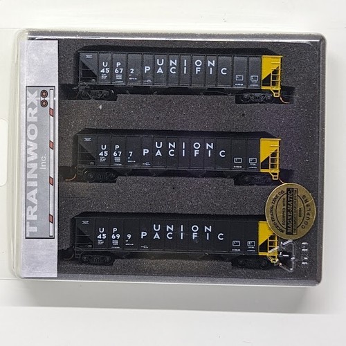 TrainWorx N Scale 3-Pack 100 Ton Quad Hoppers Union Pacific Black | eBay