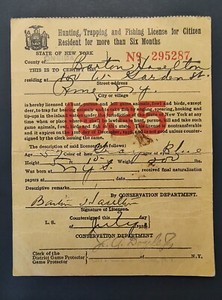 New York Vintage Hunting Licenses for sale | eBay