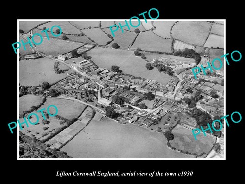 OLD LARGE HISTORIC PHOTO OF LIFTON CORNWALL ENGLAND AERIAL VIEW OF TOWN ...