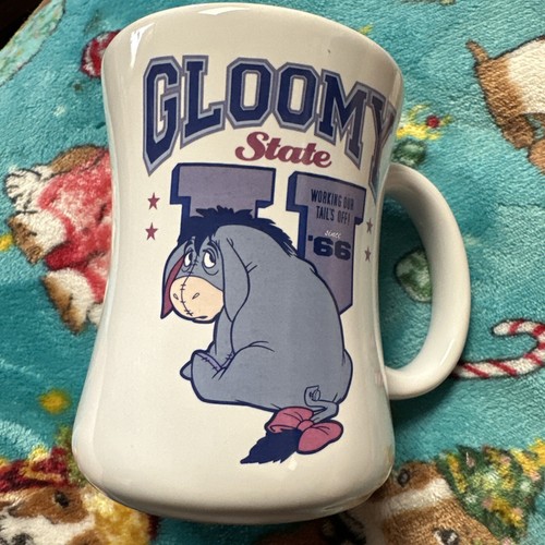 Disney Store Gloomy State U Working Our Tails Off Eeyore Coffee Mug Cup ...