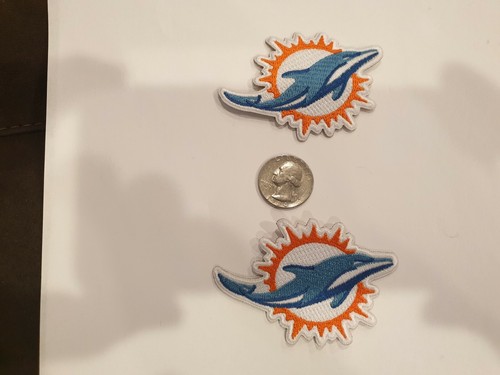 (2)Miami Dolphins 3"X2.25" EMBROIDERED IRON ON PATCHES | eBay