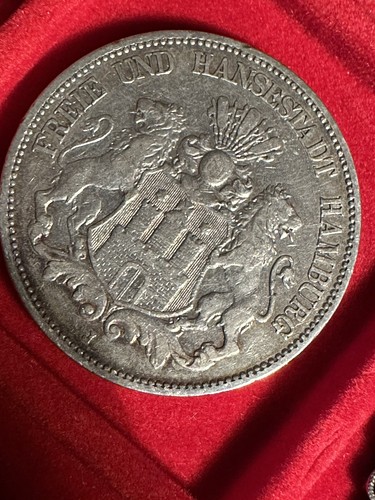 5 Fünf Mark Deutsches Reich Freie und Hansestadt HAMBURG 1876 J ...