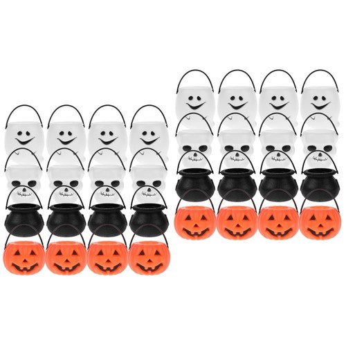 2 PCS Trick Treat Bucket Candy Holder Party Favor Halloween Buckets for ...