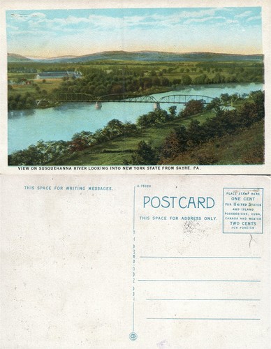 SAYRE PA SUSQUEHANNA RIVER BRIDGE ANTIQUE POSTCARD | eBay