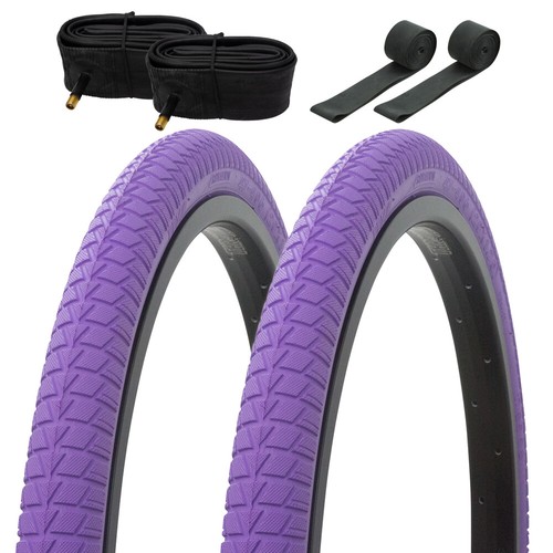 BICYCLE PRO+ TIRE BUNDLE W/ 20 X 1.75 PURPLE INFECTION TIRES,TUBES ...