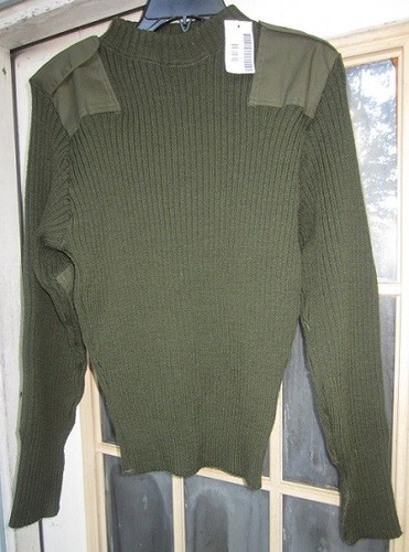 NEW Marine Corps USMC Green Knit Sweater Service Wool wooly pulley size ...