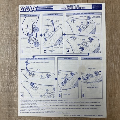 Hasbro 1988 Phantom X-19 Stealth Fighter Instructions, blueprints, G.I ...