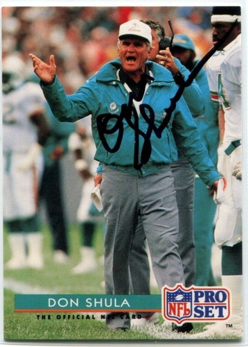 DON SHULA 1992 Pro Set Football Authentic AUTOGRAPH Signed #234 | eBay