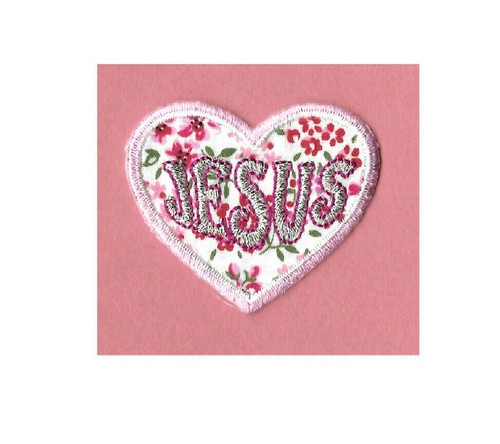 Jesus - Heart - Love - Floral - Embroidered Iron On Applique Patch ...