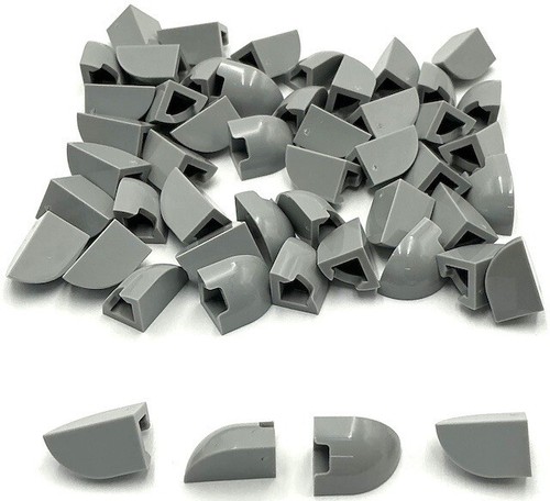 Lego 50 New Light Bluish Gray Slope Sloped Curved 1 x 1 x 1 1/3 Corner ...