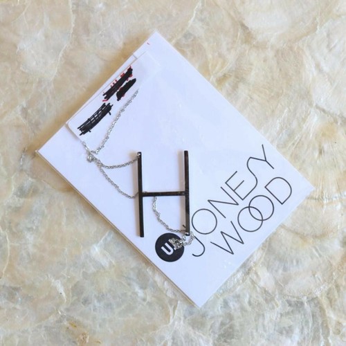 Free People Jonesy Wood Silver Initial "H" Necklace | eBay