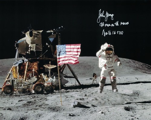 JOHN YOUNG "9TH MAN ON THE MOON" AUTOGRAPHED 8X10 PHOTOGRAPH REPRINT | eBay