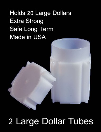 Coin Safe Square Archival Plastic Coin Tubes Lot Of 2 Large Dollar ...