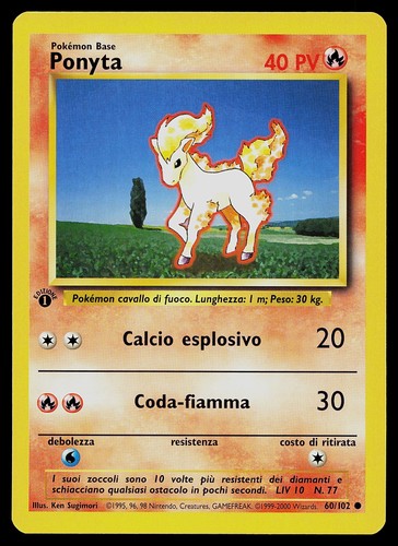 Pokemon Card - Ponyta 1st Edition Italian Base Set 60/102 Common | eBay