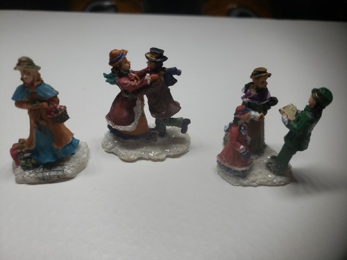 Lot Of 3 Christmas Miniature Figurines Dancing Snow Mailman | eBay