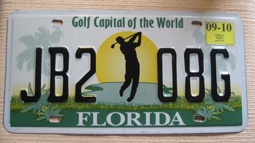 2010 Florida, Golf Capital of the World, graphic license plate. | eBay