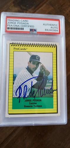 1991 PROCARDS SIGNED AUTO ROOKIE CARD JORGE POSADA ONEONTA YANKEES 4156 ...