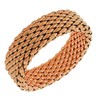 Fine Stainless Steel Rose Gold-Tone Crystals CZ Mesh Womens Bangle ...