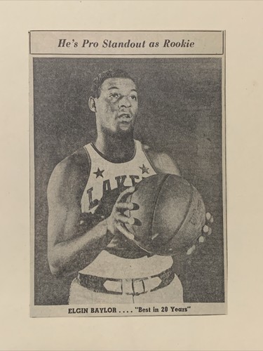 Elgin Baylor Minneapolis Lakers Rookie 1959 Sporting News Basketball ...