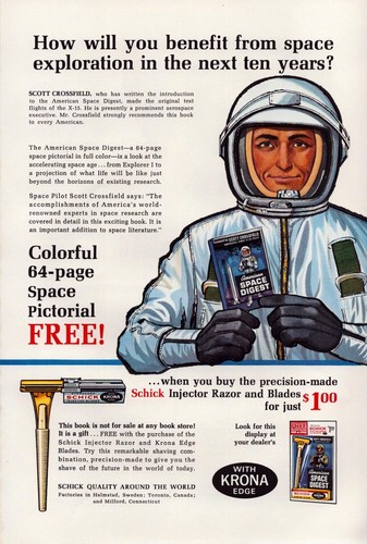 Shick Razor Astronaut Space Exploration Color 1963 Vintage Print Ad-C-3 ...