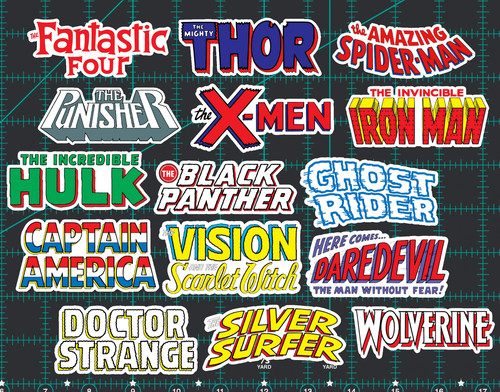15 Marvel Classic Logo Stickers - Clear, Holographic, or White ...