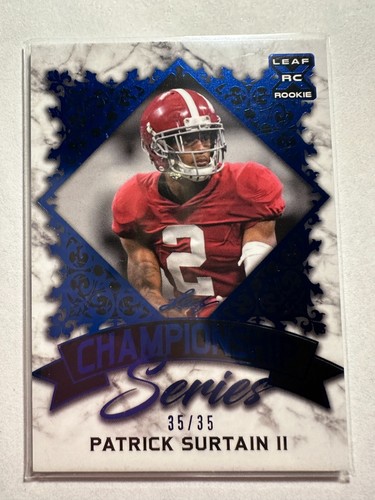 K34,658 - 2021 Leaf Championship Series Blue #CS04 Patrick Surtain II ...