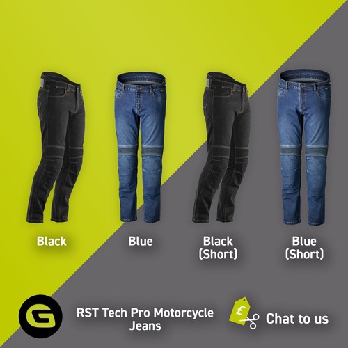 RST Tech Pro Motorcycle Jeans Men's Includes Knee and Hip Armour | eBay UK