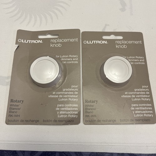 Lot of 2 Lutron White Round Rotary Replacement Dimmer Light Knob Fan ...