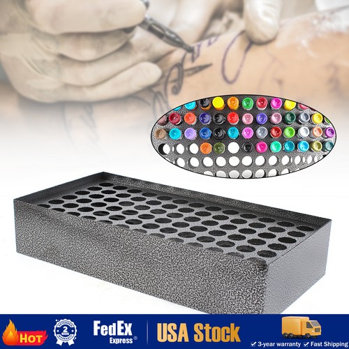 78-Holes Tattoo Ink Rack Wall Mounted Ink Bottle Display Holder Stand ...