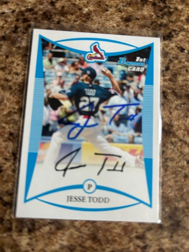 Jess Todd Signed 2008 Bowman Draft Auto St. Louis Cardinals Rc # BDPP98 ...