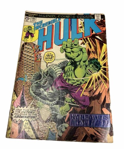 THE INCREDIBLE HULK #195 (3.5-4.0) ABOMINATION!/MARVEL COMICS | eBay