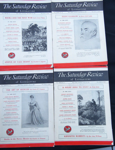 1938 THE SATURDAY REVIEW MAGAZINE Lot of 4 Issues, Literature Articles ...