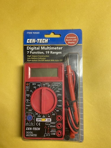 CEN-TECH 7 Function 19 Ranges Digital Multimeter with Leads - | eBay