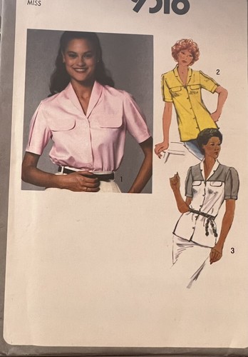 1989 Simplicity Essentials Pattern #9318 MISSES' BLOUSE Sz 8-10-12-14 ...