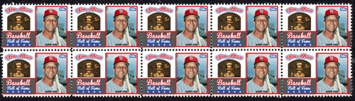STAN MUSIAL BASEBALL GREAT HALL OF FAME INDUCTEE STRIP OF 10 MINT ...