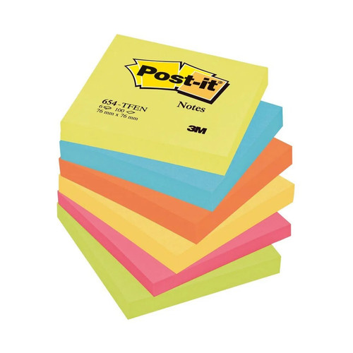 Post-it Neon sticky notes, assorted colors, 100 sheets | eBay