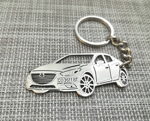 mazda 3 sedan ,custom keychain,birthday gift,stainless steel,drive safe ...