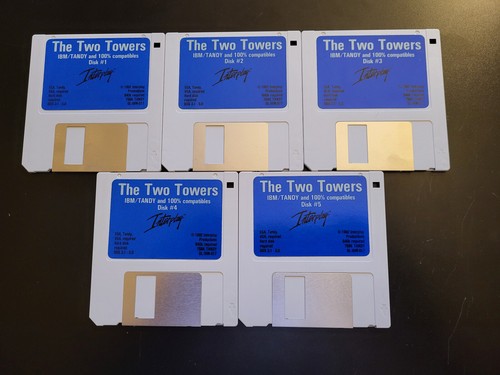 LOTR: The Two Towers IBM (PC, Interplay, 1992, 5-Disk Set) 3.5" Disks ...