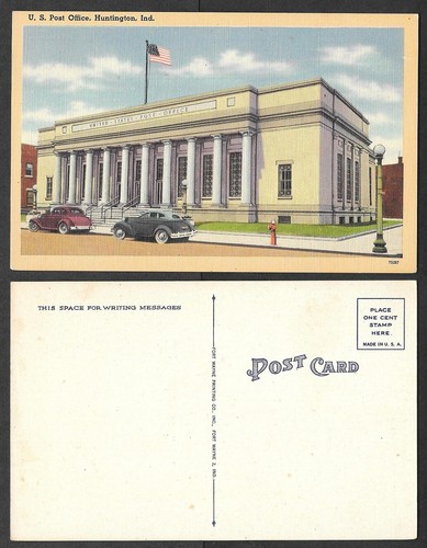 Old Indiana Postcard - Huntington - Post Office | eBay