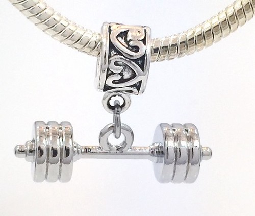 Dumbbell,Barbell Bodybuilding 3 D Charm for Bracelet OR Necklace | eBay