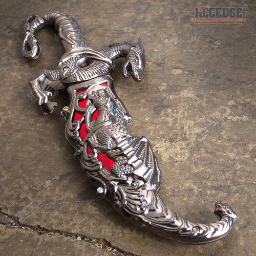 10" INLAY FANTASY DRAGON DAGGER W/ SHEATH Blade Knife Collectible ...