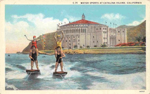 Water Skiing Casino Catalina Island California 1920s postcard | eBay